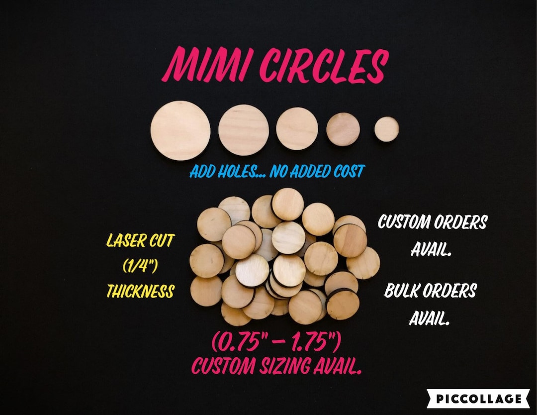 Mini Circles, Wooden, Small, Unfinished, Various Sizes, Custom Orders ...