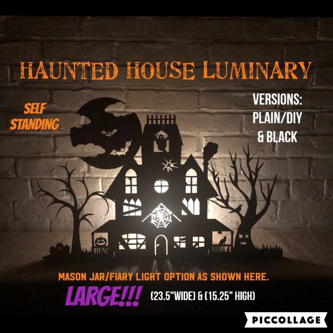 Haunted House: Haunted Mansion Luminary, Laser Cut, Halloween Decor - Etsy