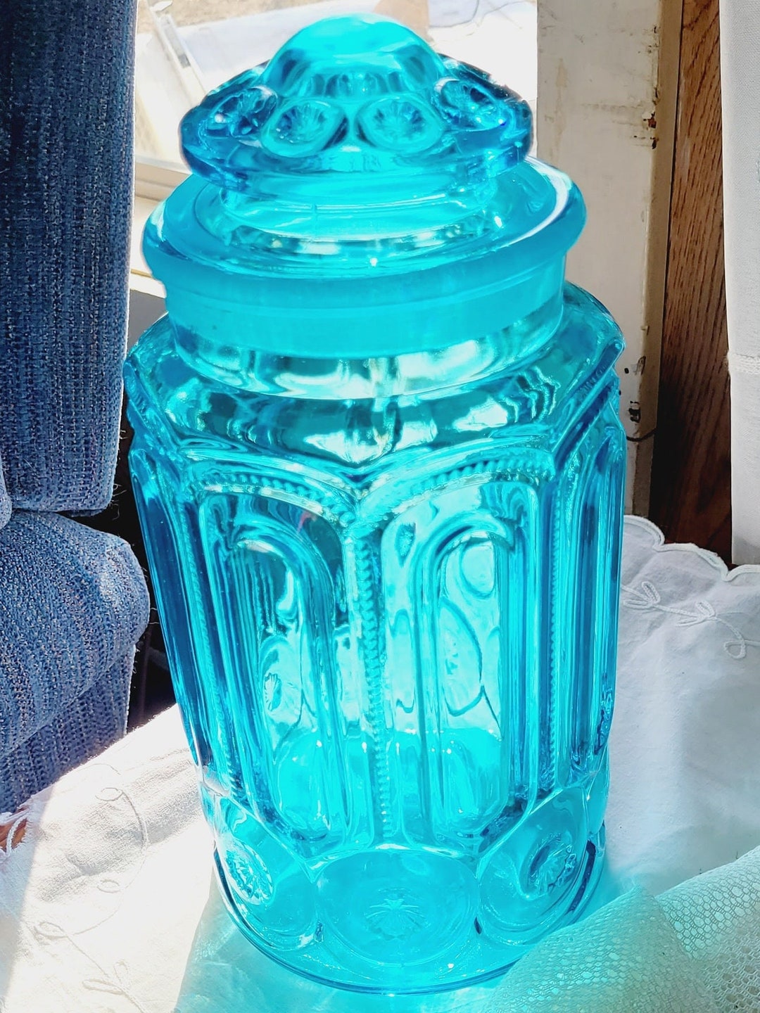 Vintage Moon and Star LE Smith Colonial Blue Large Canaster and Lid - Etsy