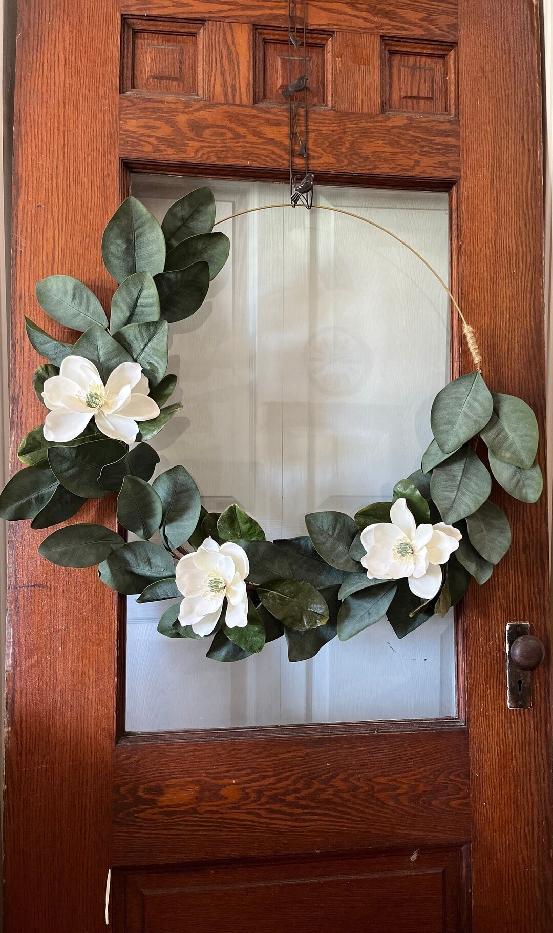 Modern Magnolia Wreath, Mother's Day Gift, Southern Home Decor, Simple ...