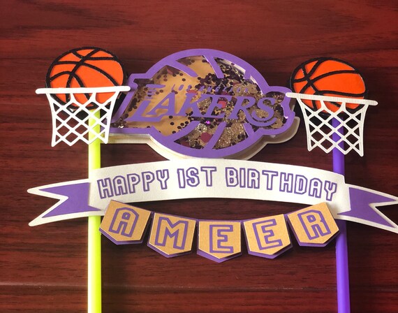 Lakers Cake Topper Lakers Topper Lakers Lakers Birthday | Etsy
