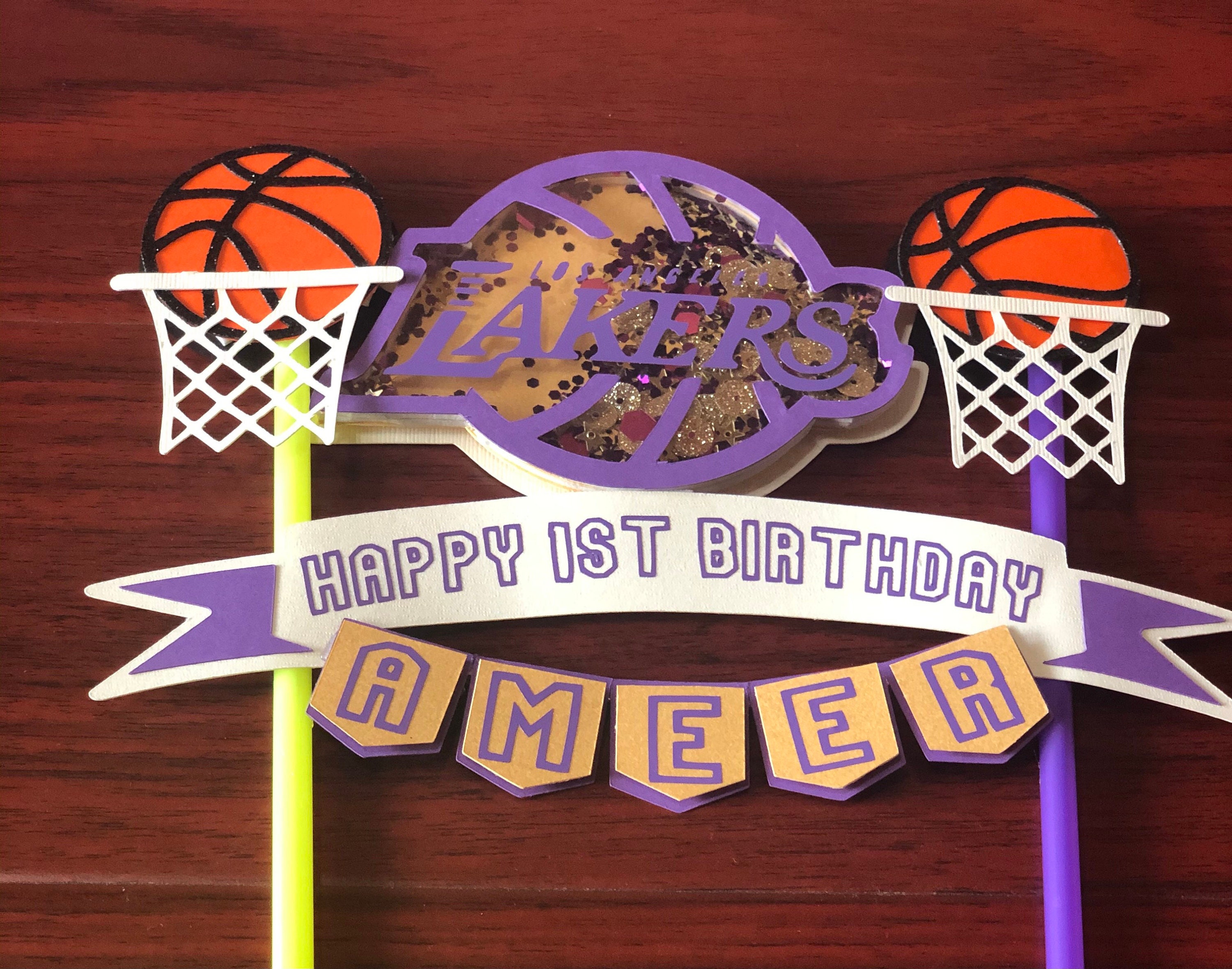Lakers Cake Topper Lakers Topper Lakers Lakers Birthday | Etsy