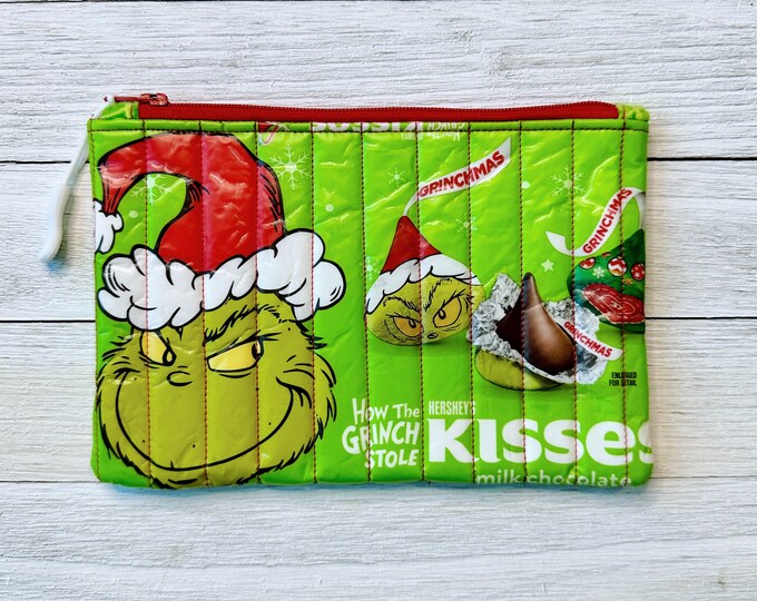 Hershey's Kisses Zipper Pouch, Grinch Kisses, Upcycled Candy Bag - Etsy