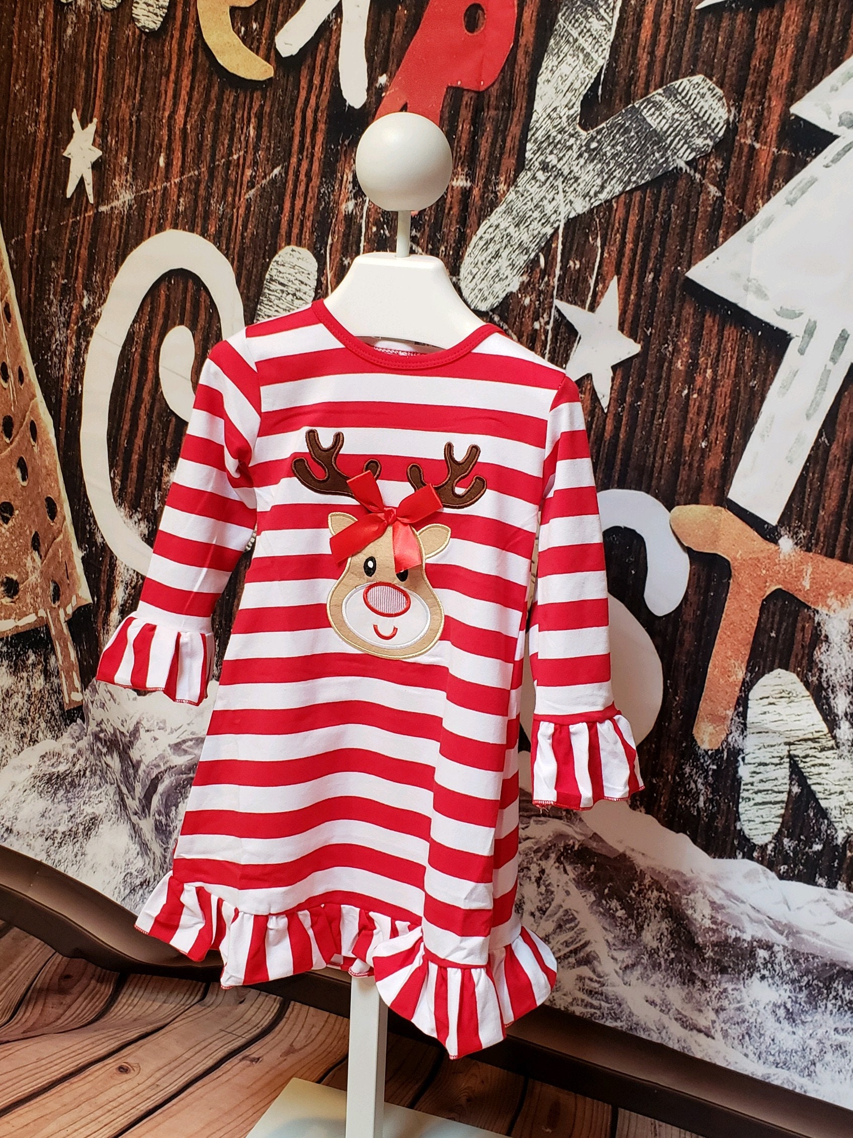 Girls Christmas Nightgown, Personalized Nightgown, Girls Clothes ...