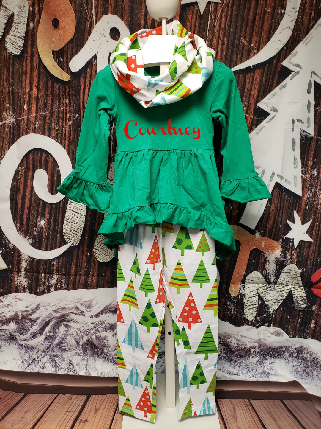 Girls Christmas Outfit, Girls Outfit, Christmas Personalized Outfit ...