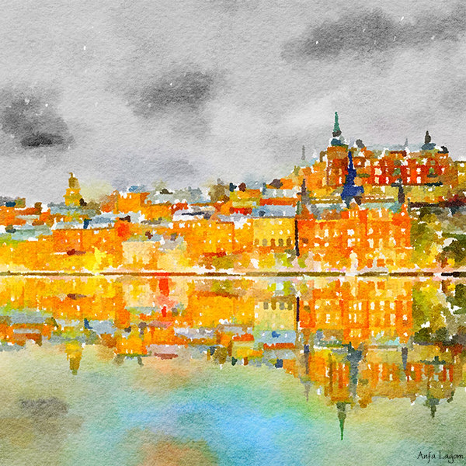 Stockholm Sweden Painting Art | Etsy