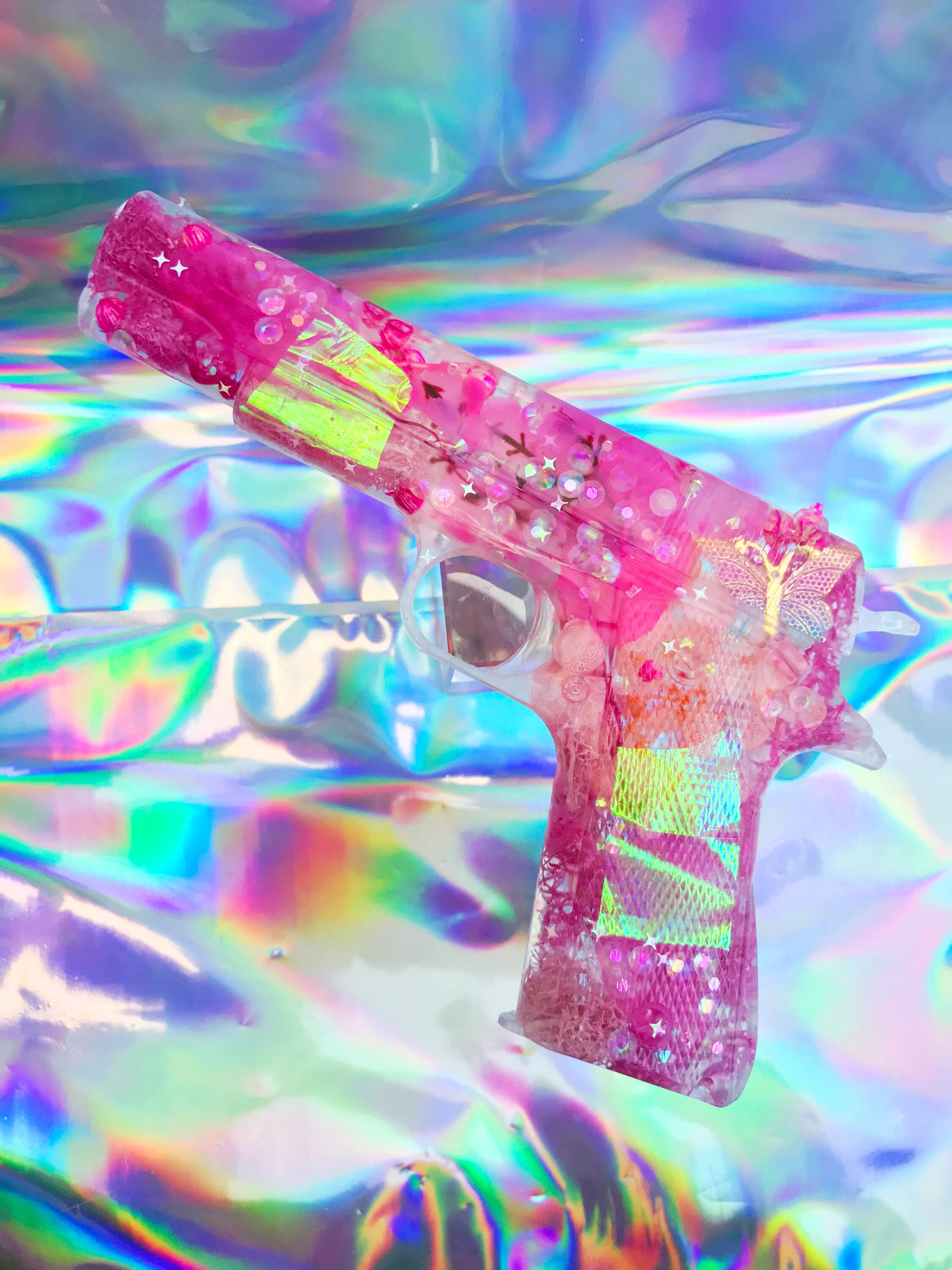 XL Resin Gun With Dried Flowers Custom Resin Gun Life Size - Etsy Australia