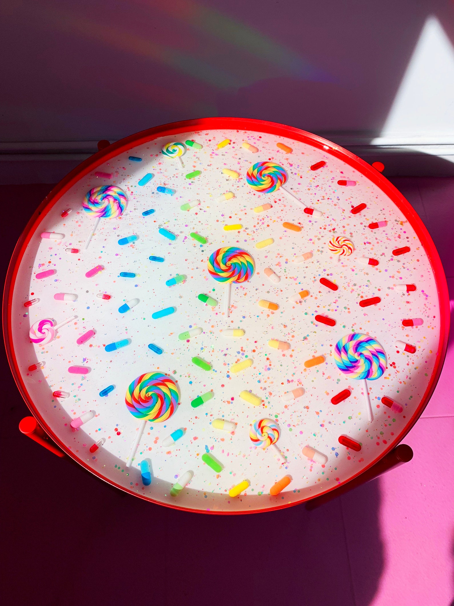 Funky Furniture - Resin Candy Table - Colorful Coffee Table - Fun Pill ...