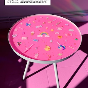 Resin Candy Table, Pink Coffee Table, Cute Kids Table, Funky Furniture ...