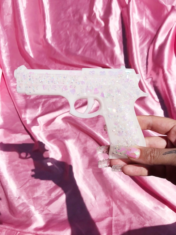 Pink Handgun With Rhinestones
