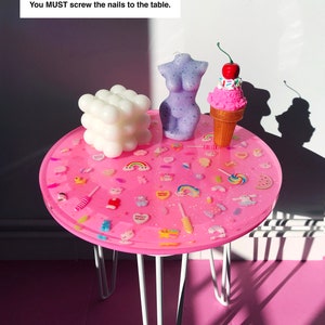Resin Candy Table, Pink Coffee Table, Cute Kids Table, Funky Furniture ...