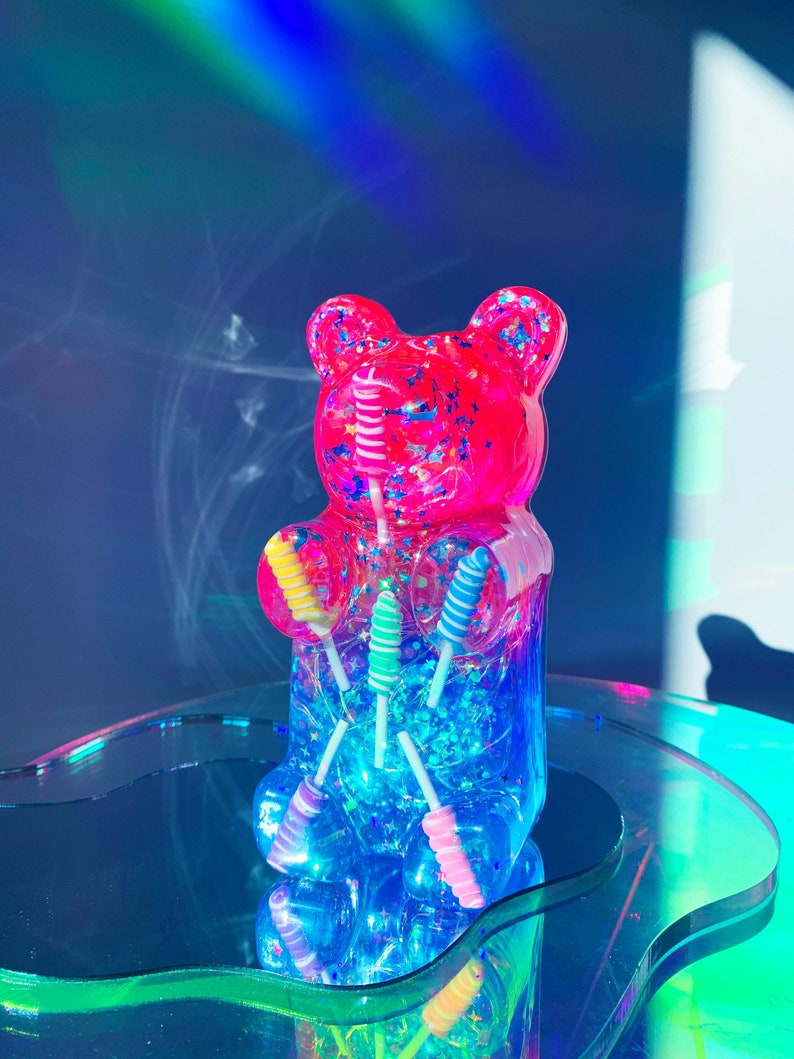 Pink Gummy Bear Lamp - Gummy Bear Kids Night Light - Giant Resin Gummy ...