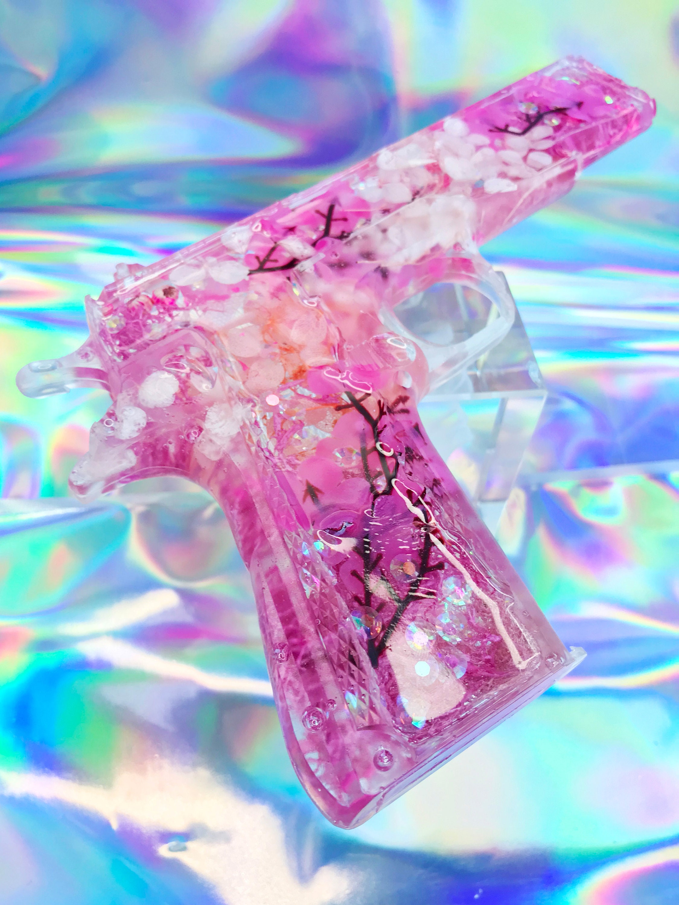 XL Resin Gun With Dried Flowers Custom Resin Gun Life Size - Etsy Australia