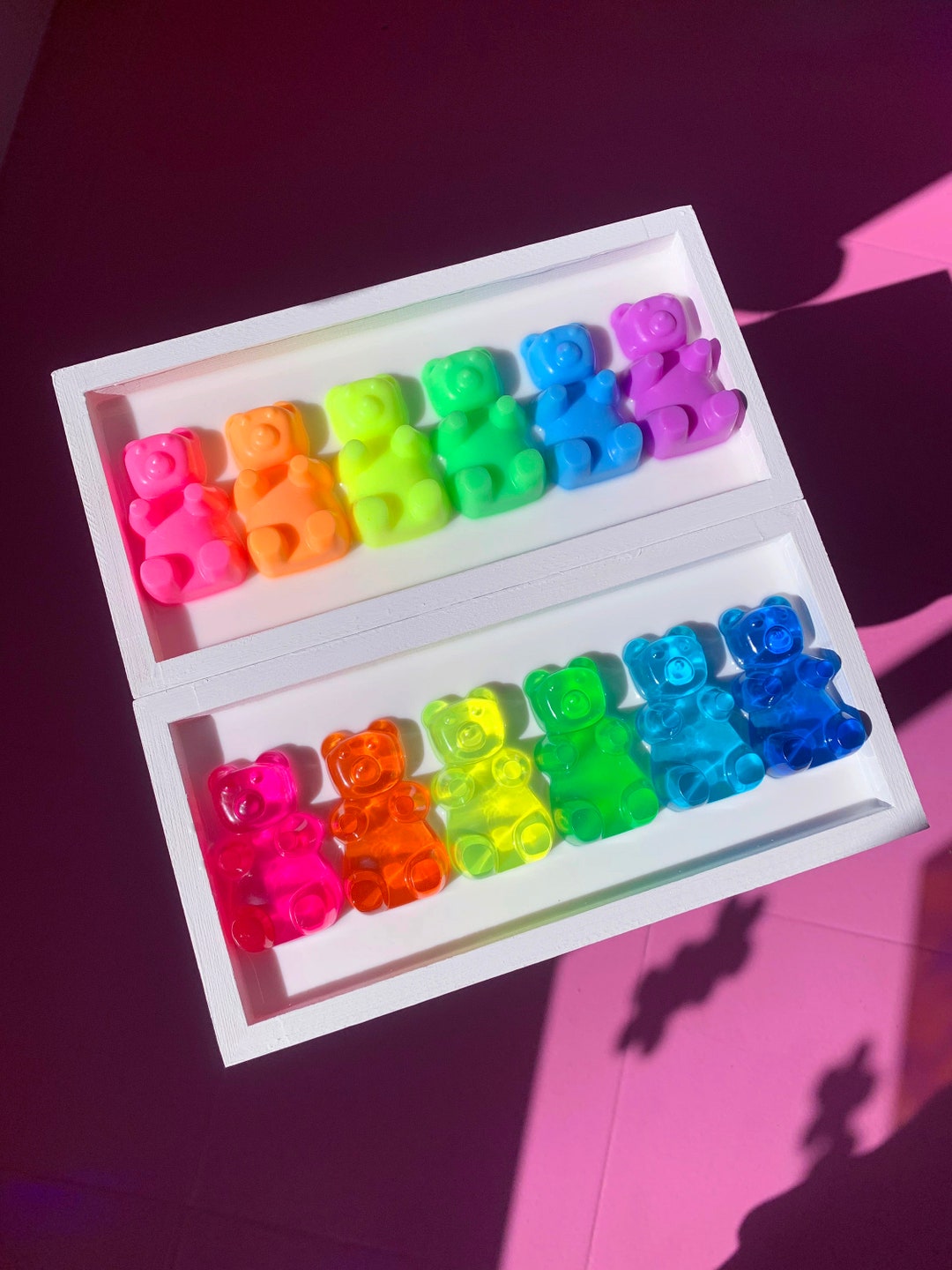 Rainbow Gummy Bear Wall Art - Resin Gummy Bears - Pop Art Sculpture ...