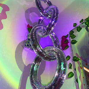 Giant Disco Chain, Disco Ball Sculpture, 3D Pop Art, Hanging Ceiling ...