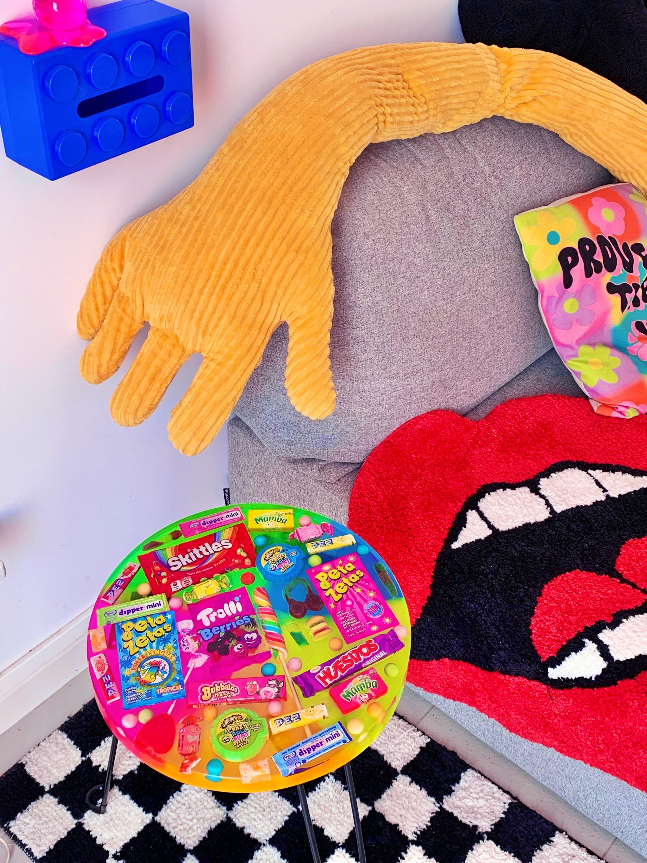 Real Candy Resin Table, Funky Furniture, Colorful Side Table ...