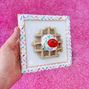 Cute 3d Wall Art - Waffle Kitchen Decor - Resin Fake Food Art - Pop Art ...
