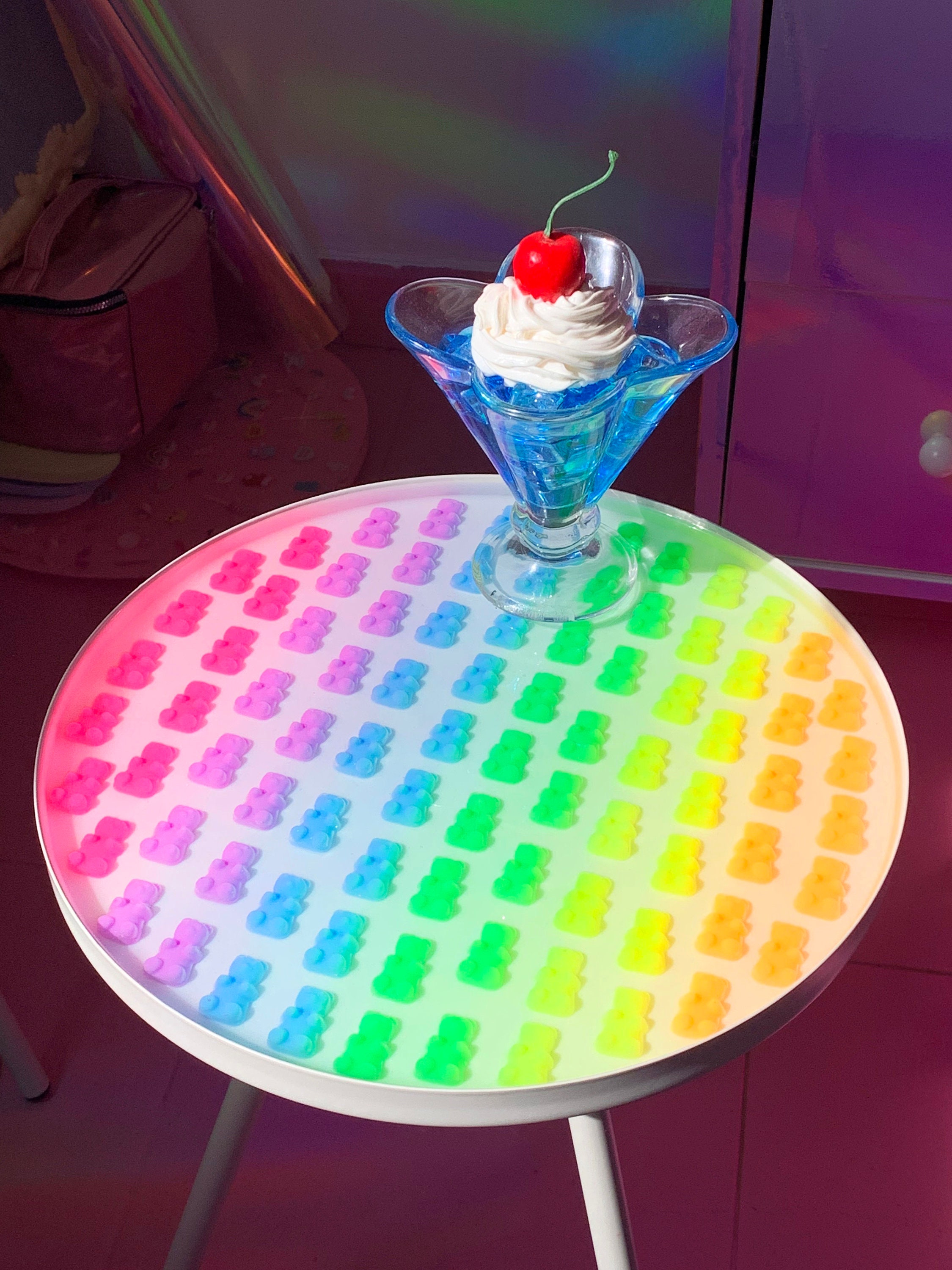 Rainbow Gummy Bear Table - Gummy Bear Resin Art - Funky Furniture ...
