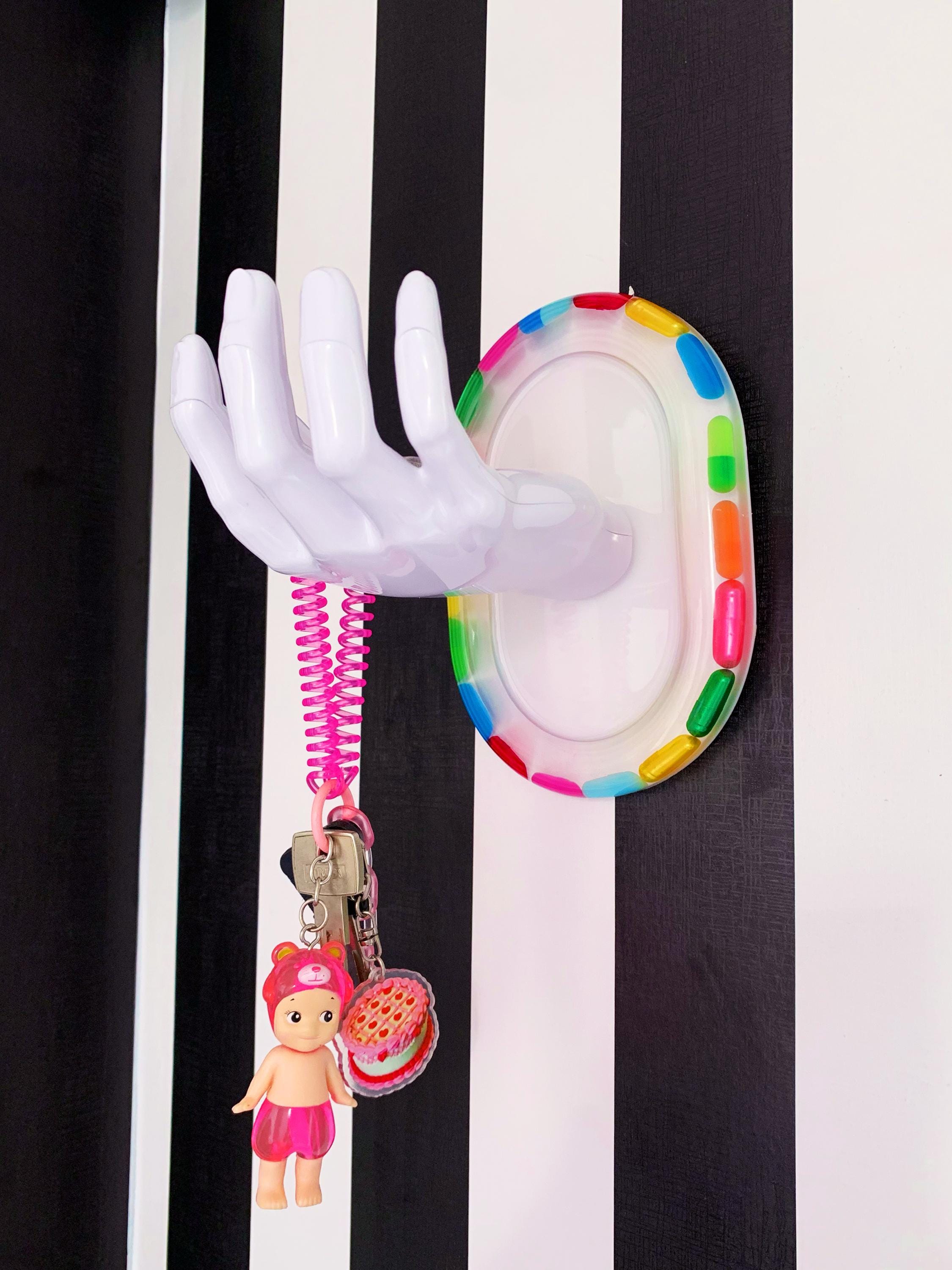 Hand-shaped Wall Hook, Donut Wall Art, Weird Fake Food Decor, Pop Art ...