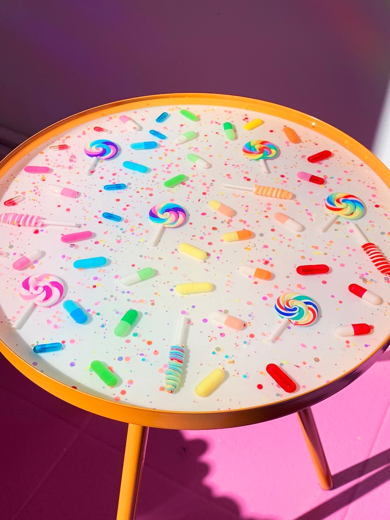 Funky Furniture - Resin Candy Table - Colorful Coffee Table - Fun Pill ...