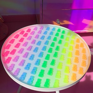 Rainbow Gummy Bear Table - Gummy Bear Resin Art - Funky Furniture ...