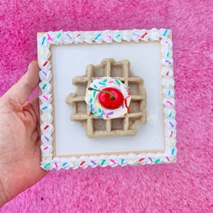 Cute 3d Wall Art - Waffle Kitchen Decor - Resin Fake Food Art - Pop Art ...
