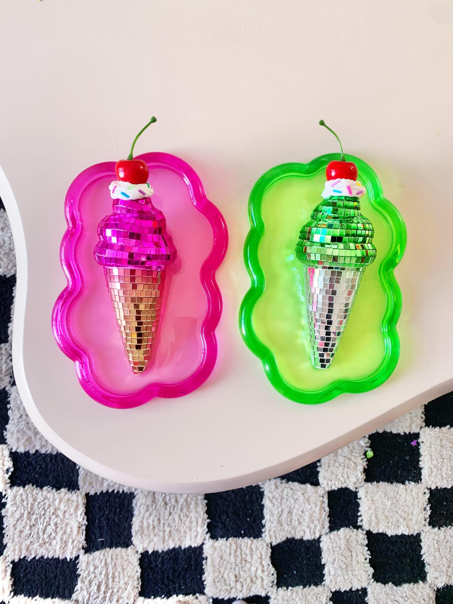 Disco Ice Cream, Disco Ball Sculpture, Mirror Ball Decor, 3D Resin Wall ...
