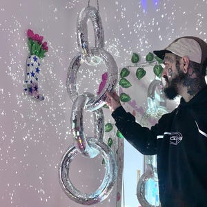 Giant Disco Chain, Disco Ball Sculpture, 3D Pop Art, Hanging Ceiling ...