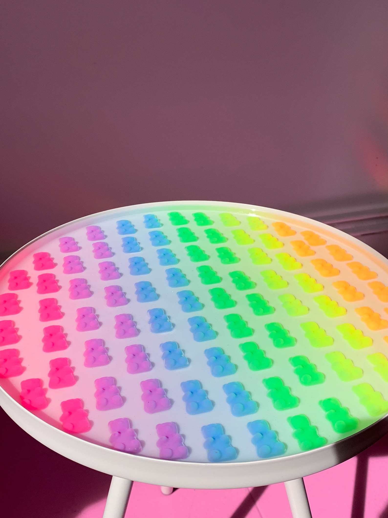 Rainbow Gummy Bear Table - Gummy Bear Resin Art - Funky Furniture ...