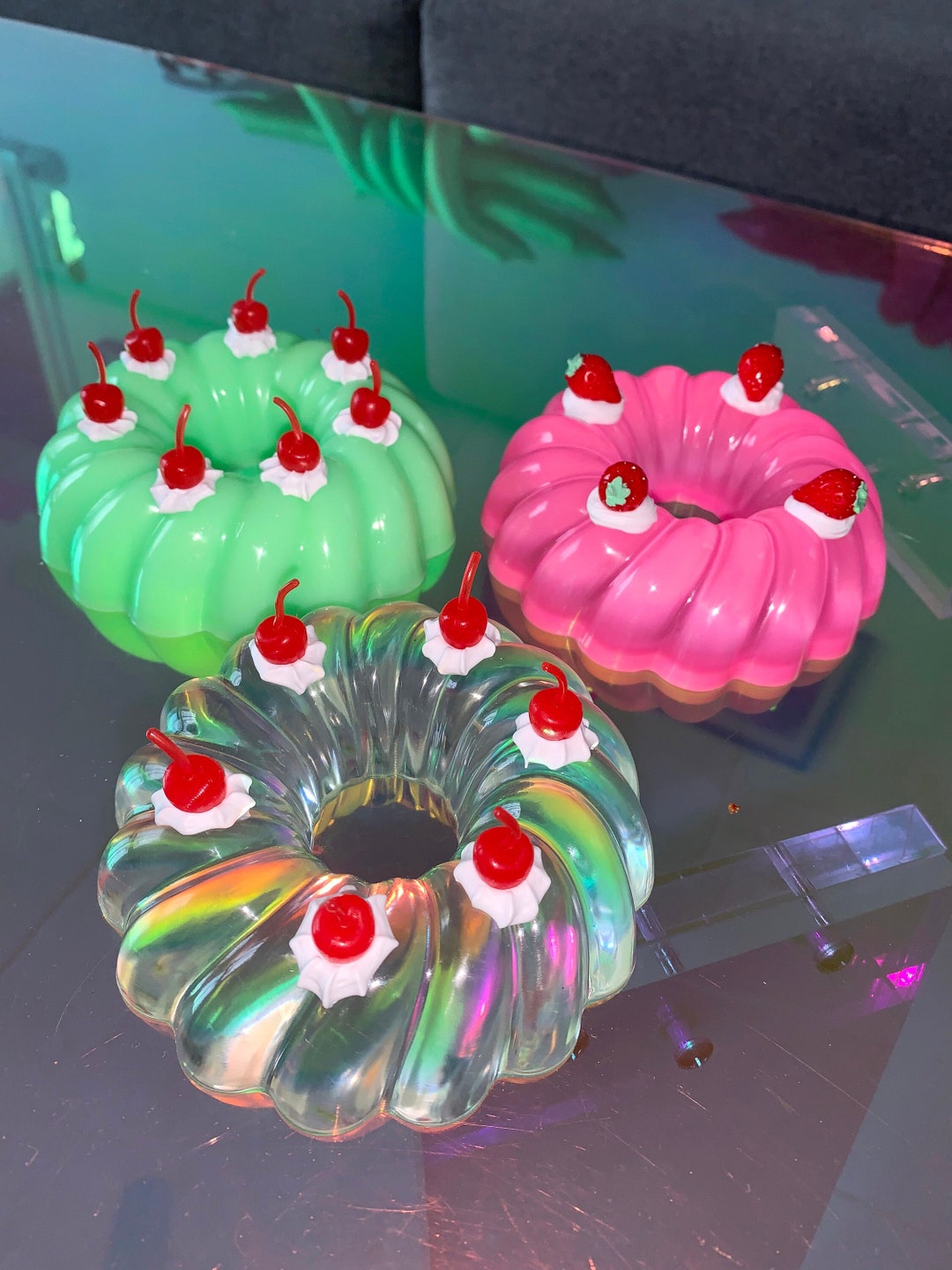 Cute Jelly Fake Cake Figure Pop Art Candy Sculpture Strawberry Resin ...
