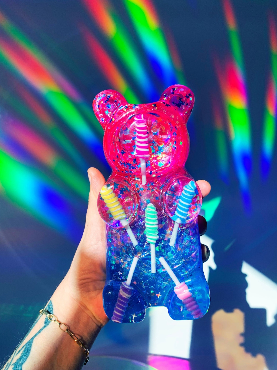 Pink Gummy Bear Lamp - Gummy Bear Kids Night Light - Giant Resin Gummy ...