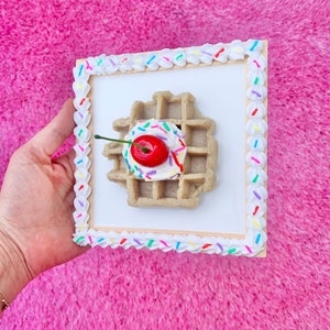 Cute 3d Wall Art - Waffle Kitchen Decor - Resin Fake Food Art - Pop Art ...