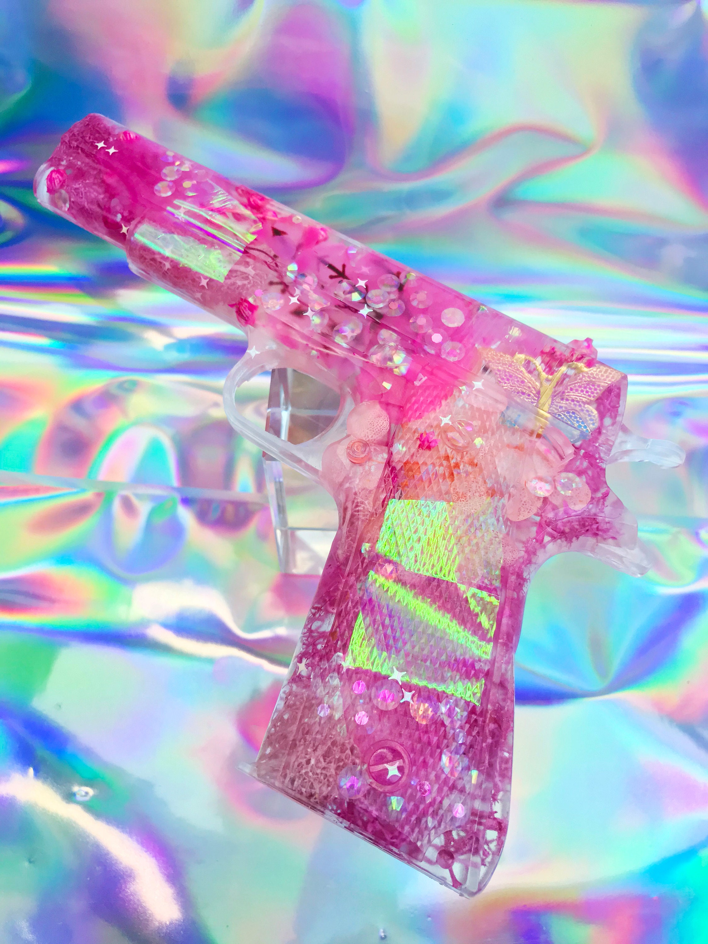 XL Resin Gun With Dried Flowers Custom Resin Gun Life Size - Etsy Australia