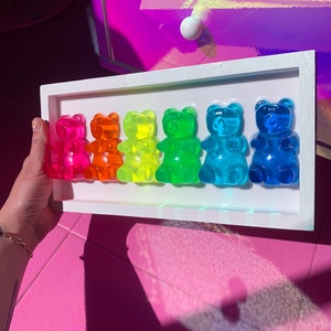 Rainbow Gummy Bear Wall Art - Resin Gummy Bears - Pop Art Sculpture ...
