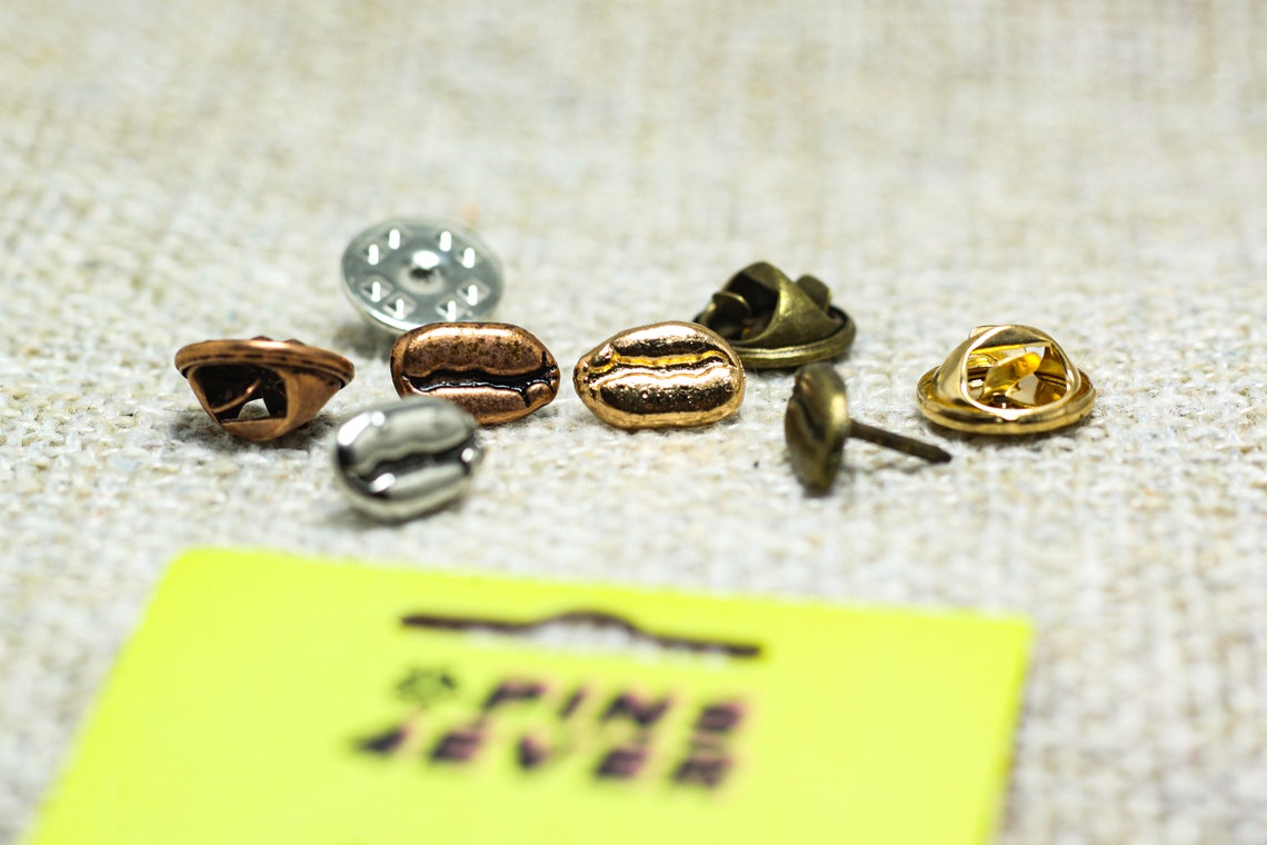 Metal Coffee Bean Pin Set 4 Colors Coffee Lovers | Etsy