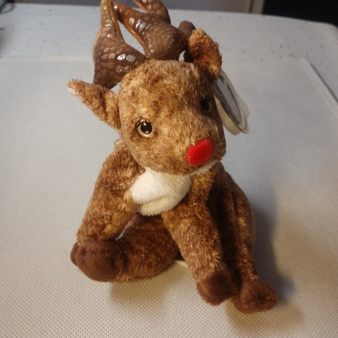 Roxie the Red Nose Reindeer ~ 2000 Ty Beanie Baby ! Brand New W/ Heart ...