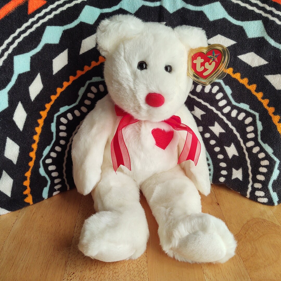 Valentino (14") ~ 1999 Ty Beanie Buddy ! Brand New W/ Heart Protector ...