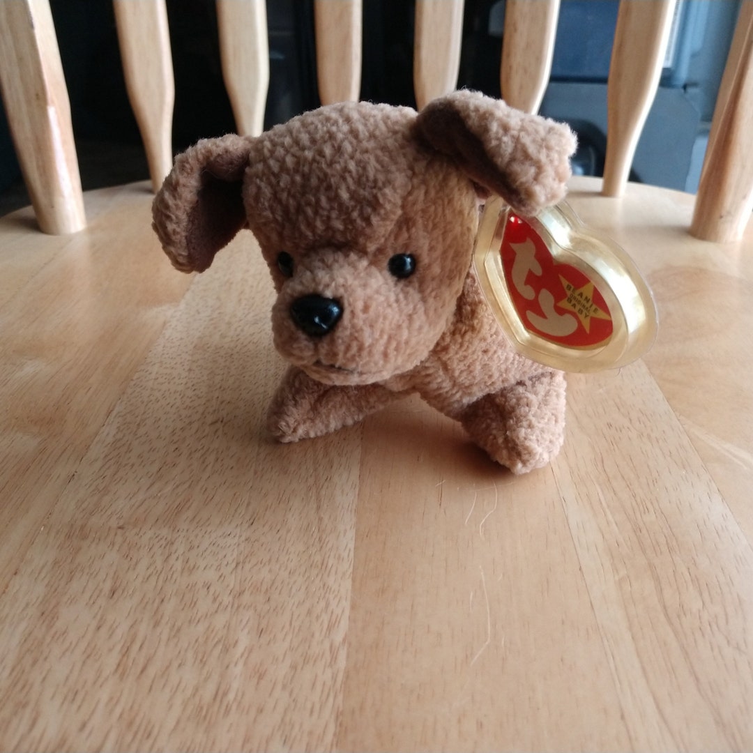 Tuffy the Terrier ~ 1996 Ty Beanie Baby ! Brand New W/ Heart Protector ...