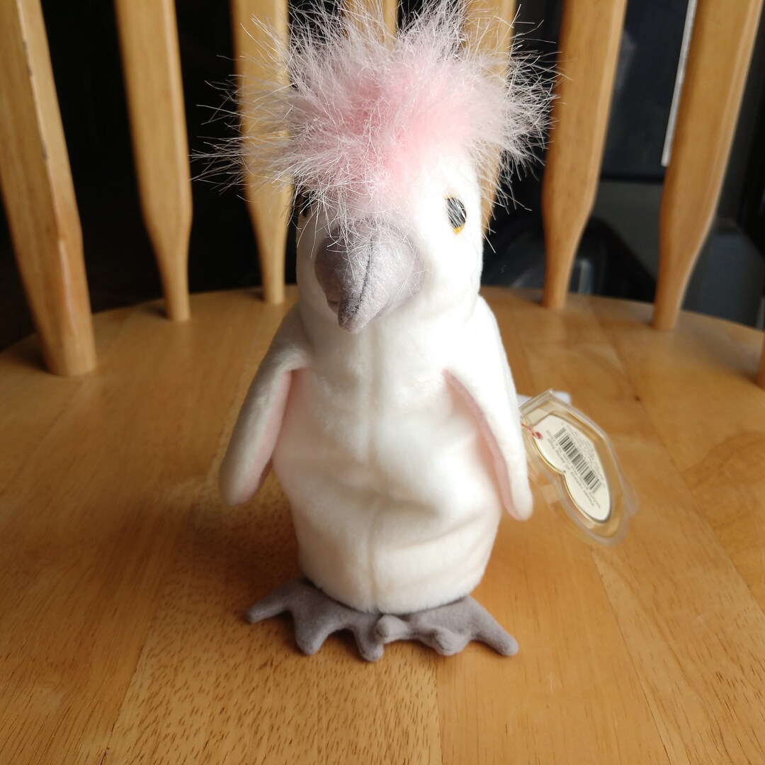 Kuku the Cockatoo ~ 1998 Ty Beanie Baby ! Brand New W/ Heart Protector ...