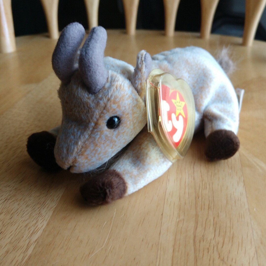 Goatee the Goat ~ 1999 Ty Beanie Baby ! Brand New W/ Heart Protector ...