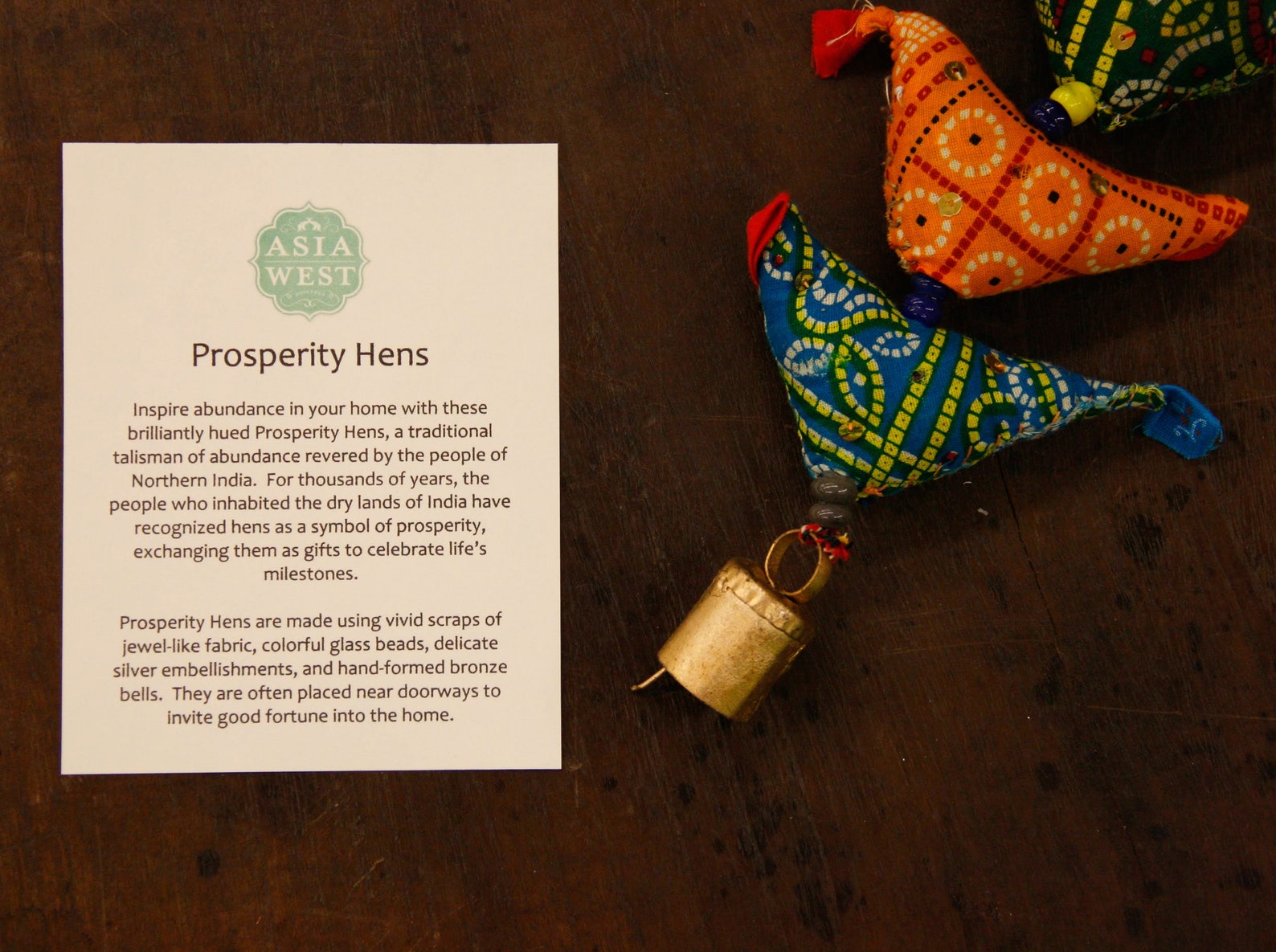 Large Set of Three Prosperity Hens – Handcrafted Hanging Talisman of ...