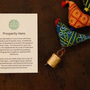 Large Set of Three Prosperity Hens – Handcrafted Hanging Talisman of ...