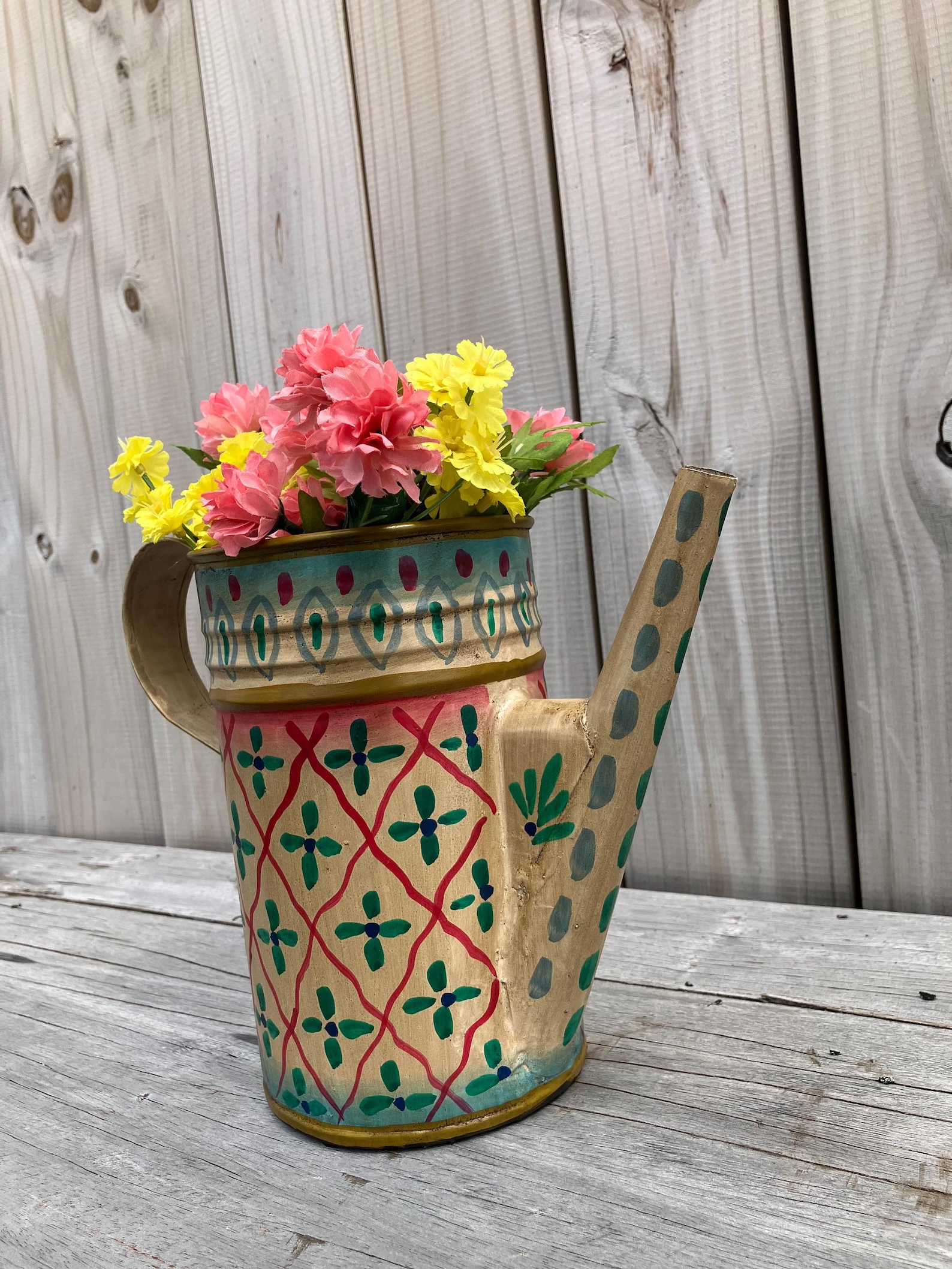Painted Metal Watering Can Light Yellow - Etsy
