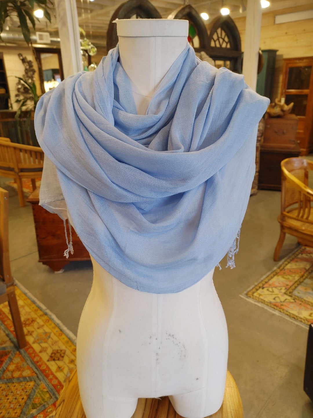 Baby Blue Scarf | 100% Soft Rayon I Colorful Scarf, Shawl, or Headwrap ...