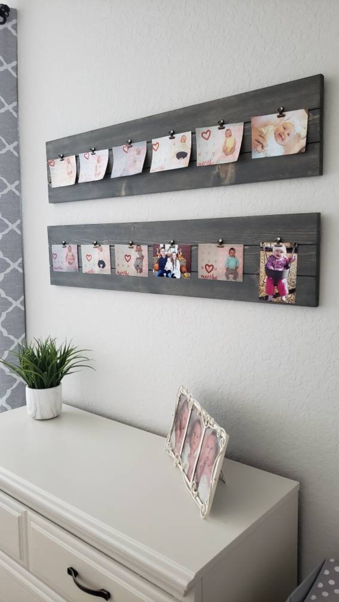 Shiplap Style Rustic Clip Photo Board, Poloroid, 4x6 Photo, Wall Decor ...