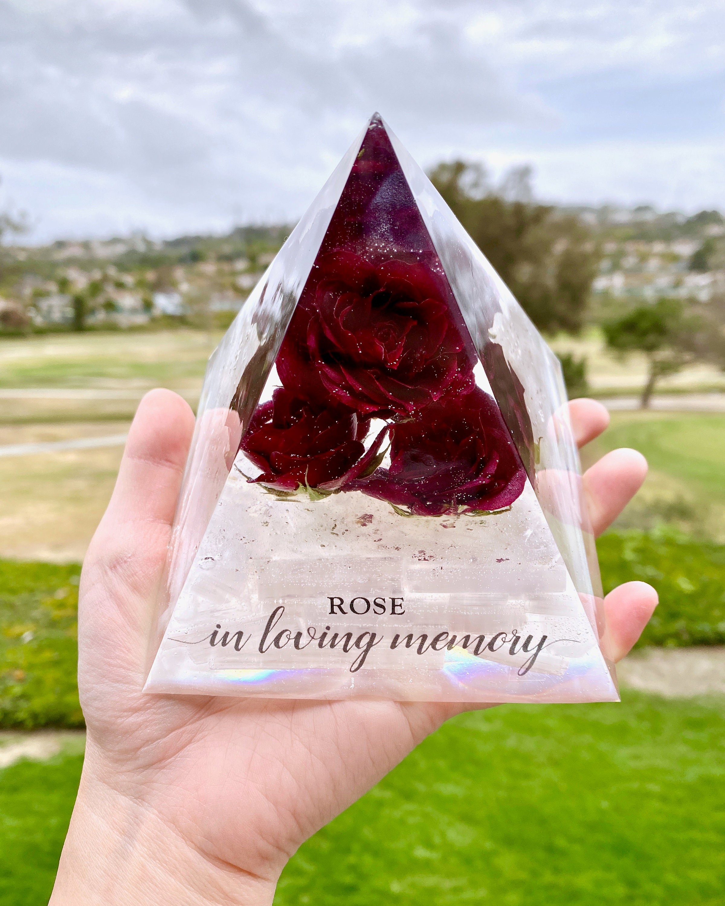 Custom Memorial Pyramid Custom Cremation Ash Resin Pyramid | Etsy