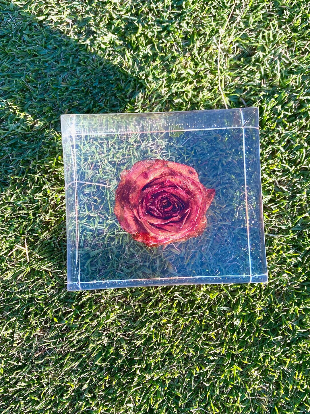 Custom Small Resin Keepsake Block, Wedding Flower Preservation Block ...