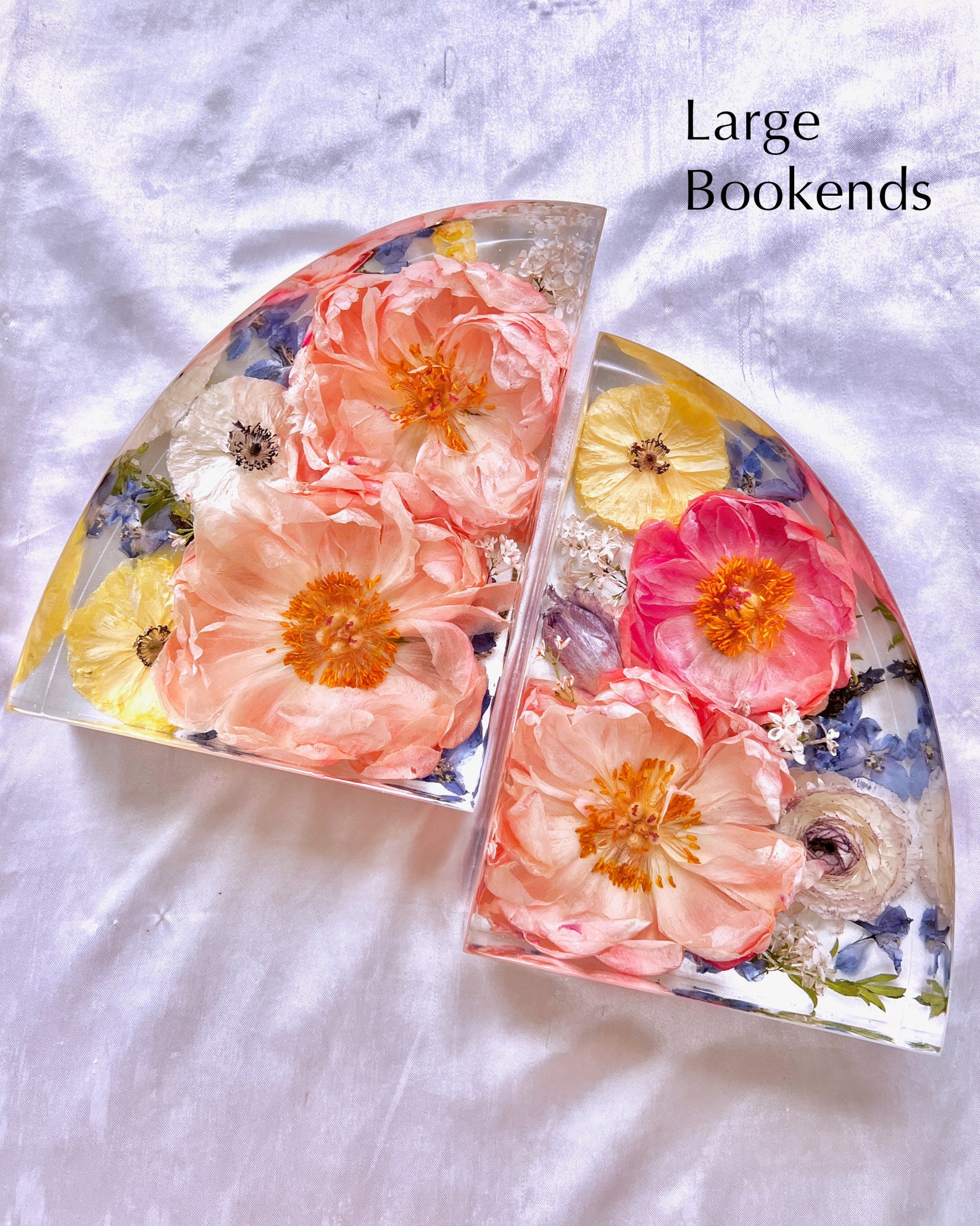 Custom Flower Bookends Resin Flower Preservation Preserved - Etsy