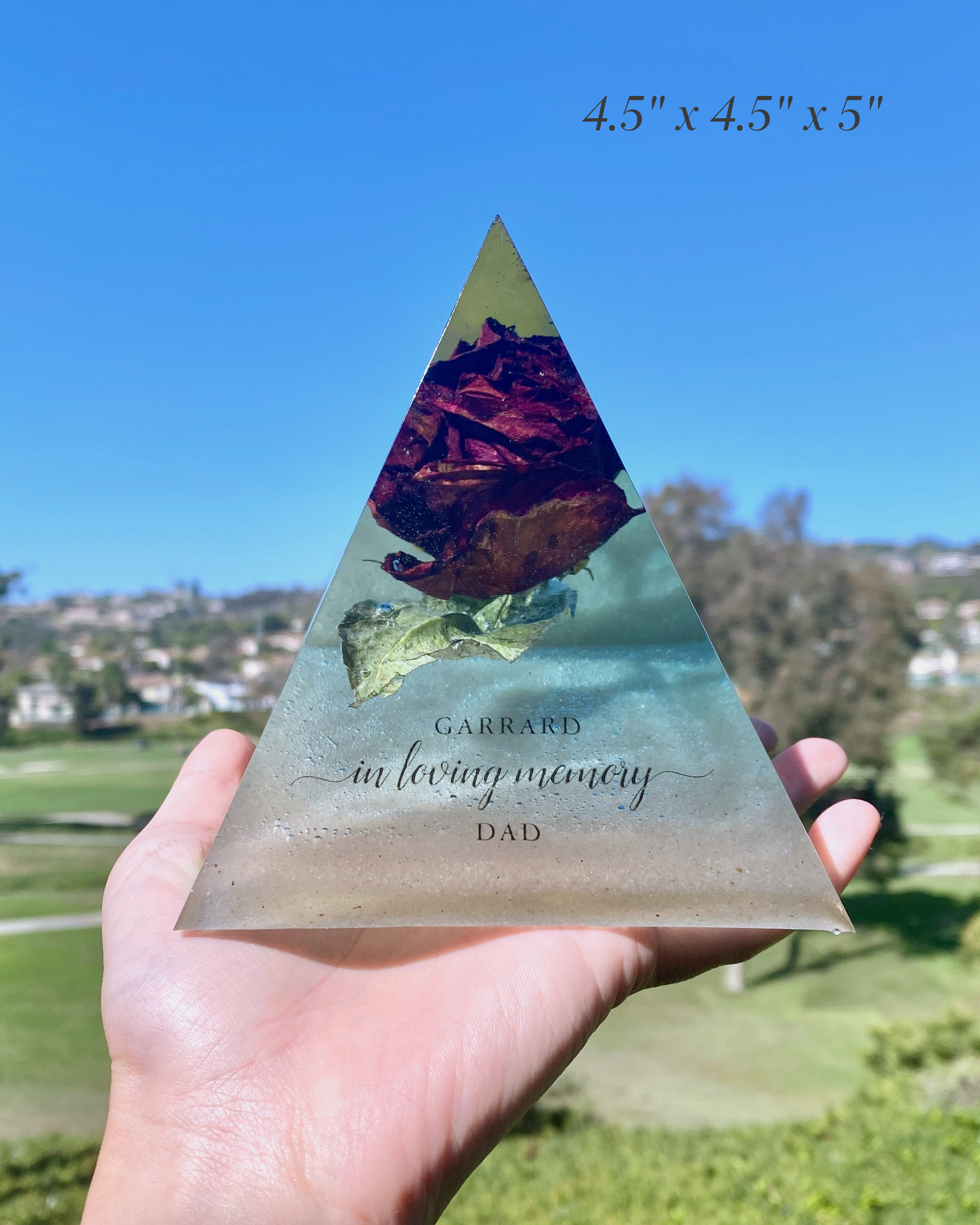 Custom Memorial Pyramid Custom Cremation Ash Resin Pyramid - Etsy