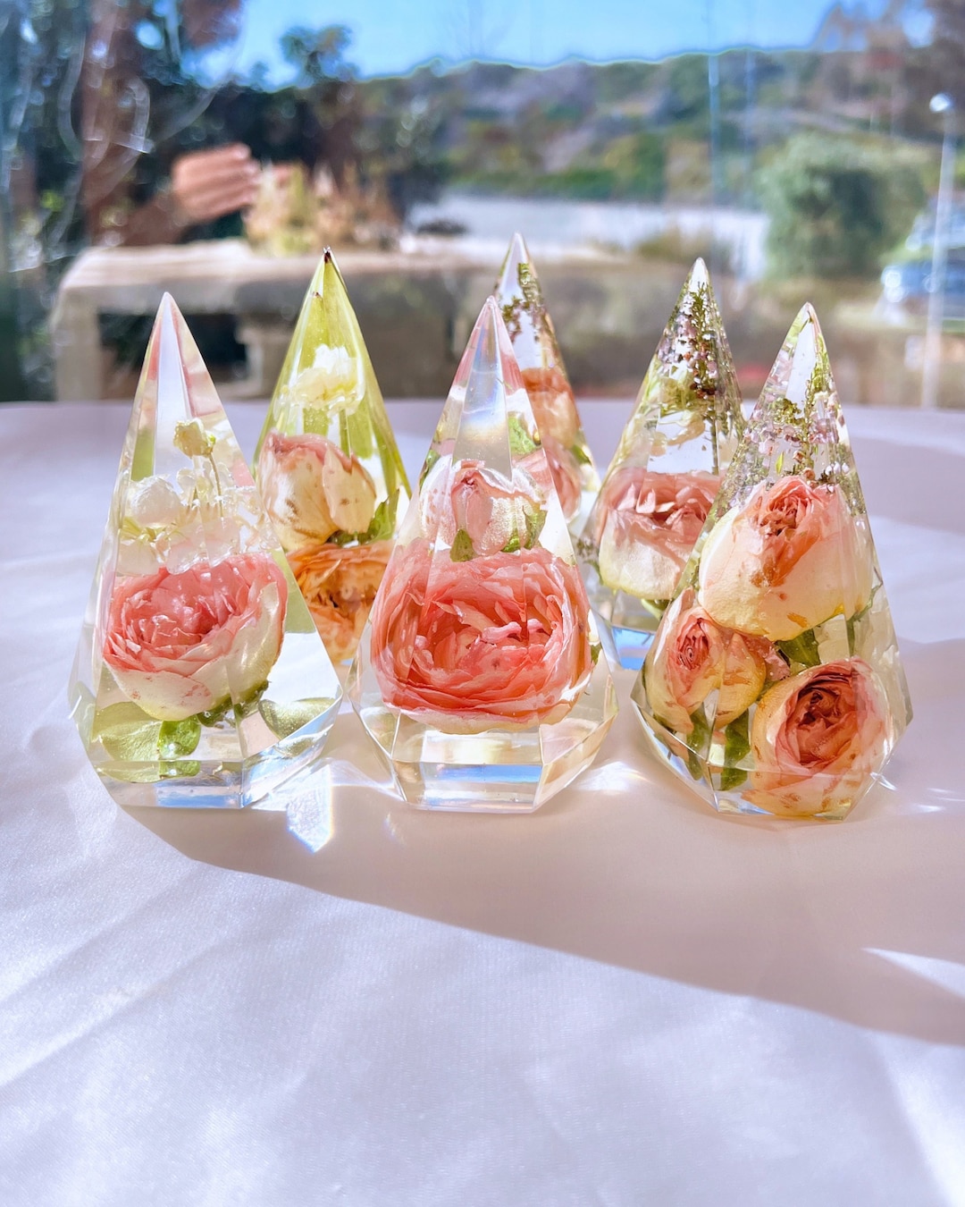 Custom Ring Holder, Preserved Flower Resin Ring Stand, Ring Cone, Ring ...